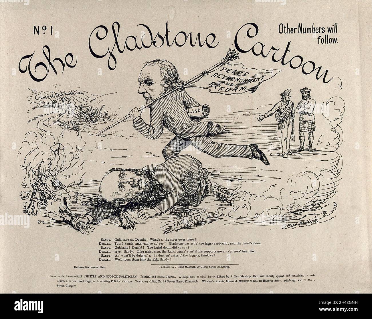 The Midlothian campaign of 1879-1880: William Gladstone runs past the ...