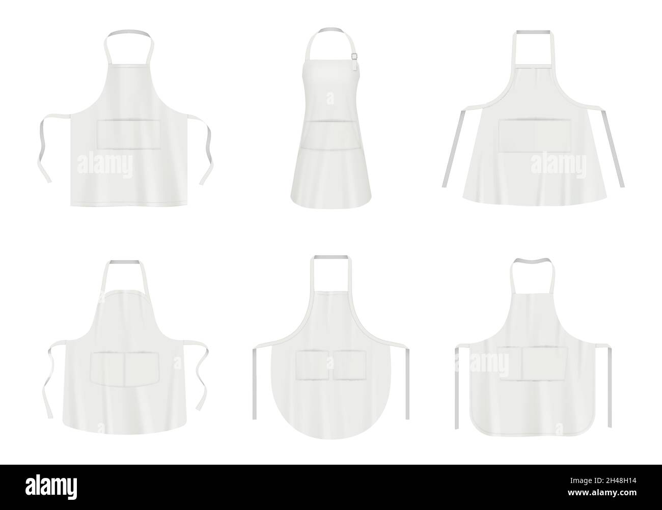 Kitchen apron. Black and white fabric clothes for professional cook ...