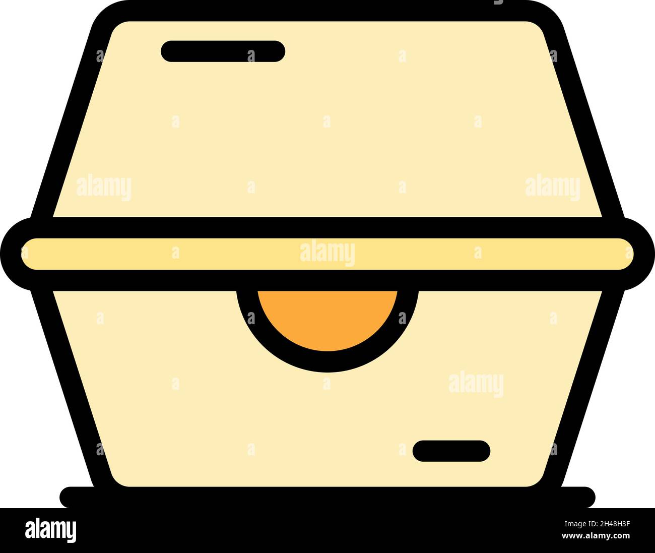 Meal box icon. Outline meal box vector icon color flat isolated Stock ...