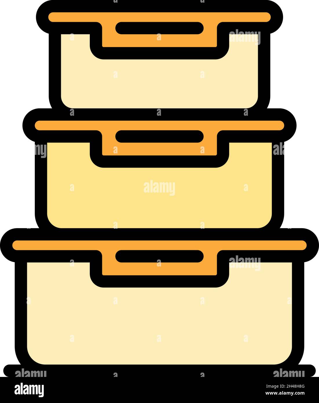 Food containers icon. Outline food containers vector icon color flat ...