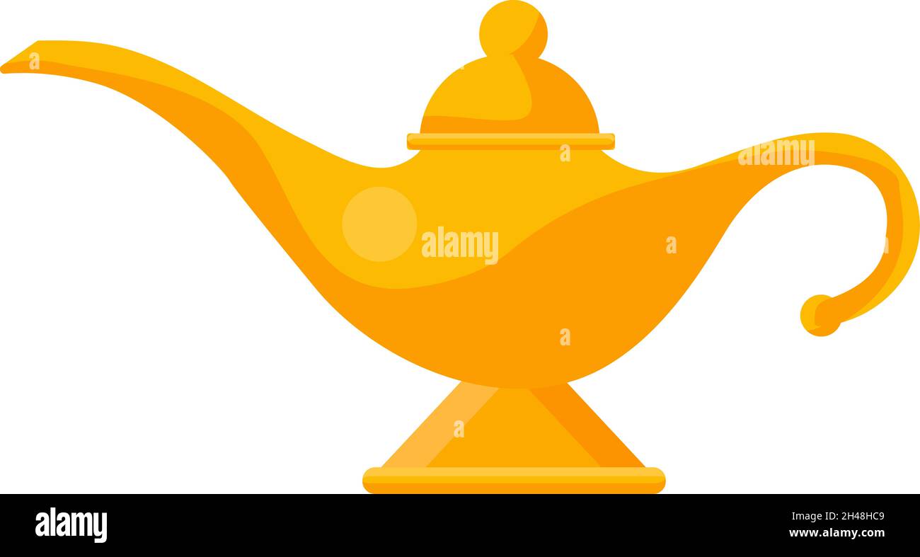 Aladdin lamp, illustration, vector on a white background Stock Vector ...
