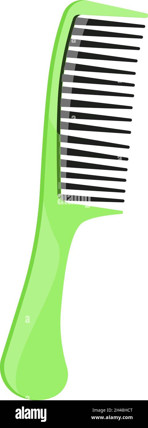 Green comb, illustration, vector on a white background Stock Vector ...