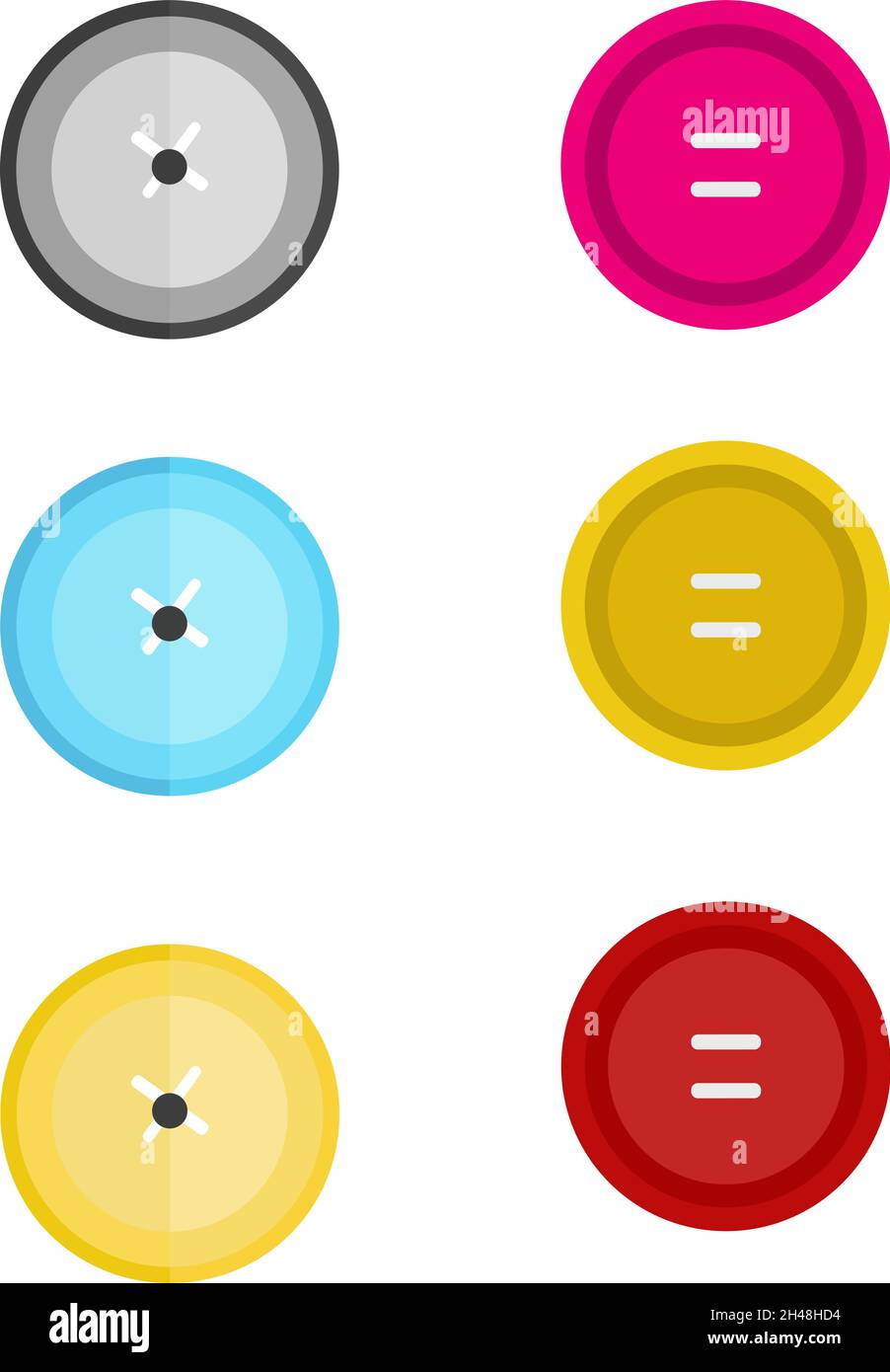 Clothes buttons, illustration, vector on a white background Stock ...