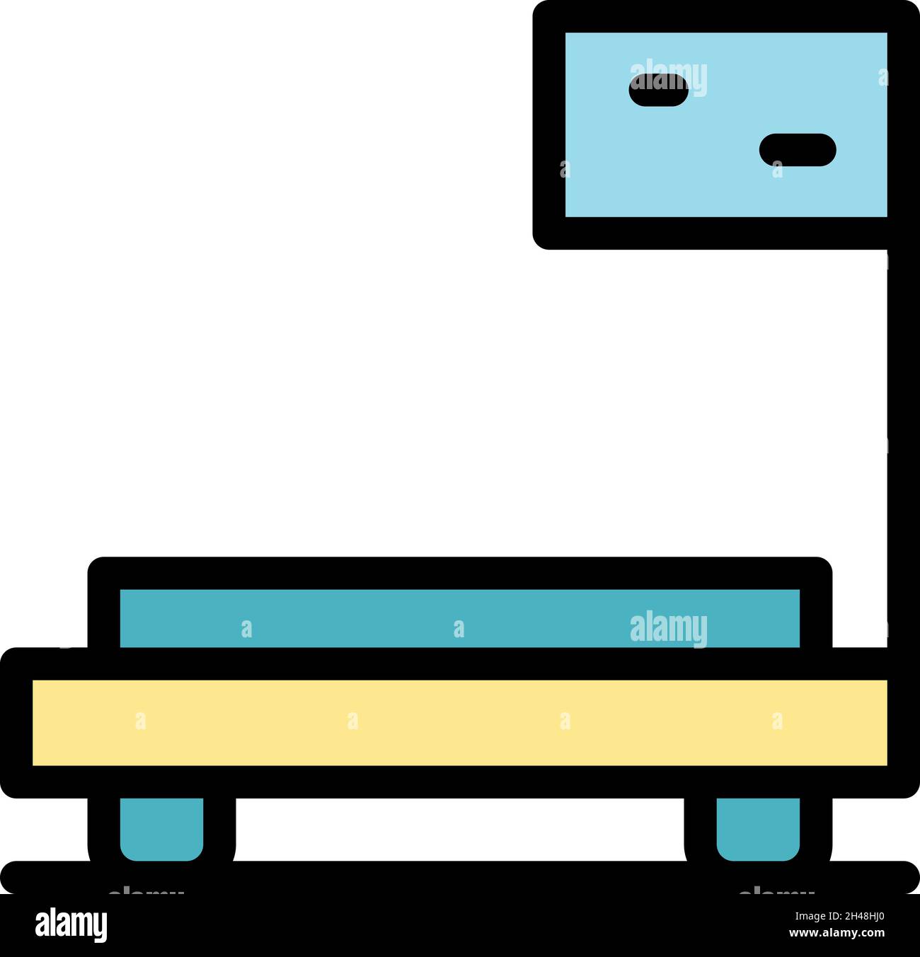 Baggage scale icon. Outline baggage scale vector icon color flat ...