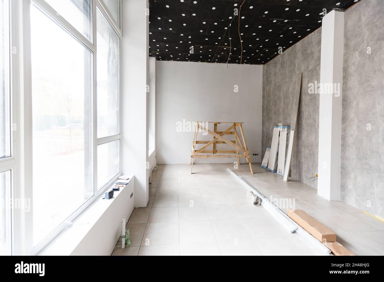 Interior of a house under construction. Renovation of an apartment ...