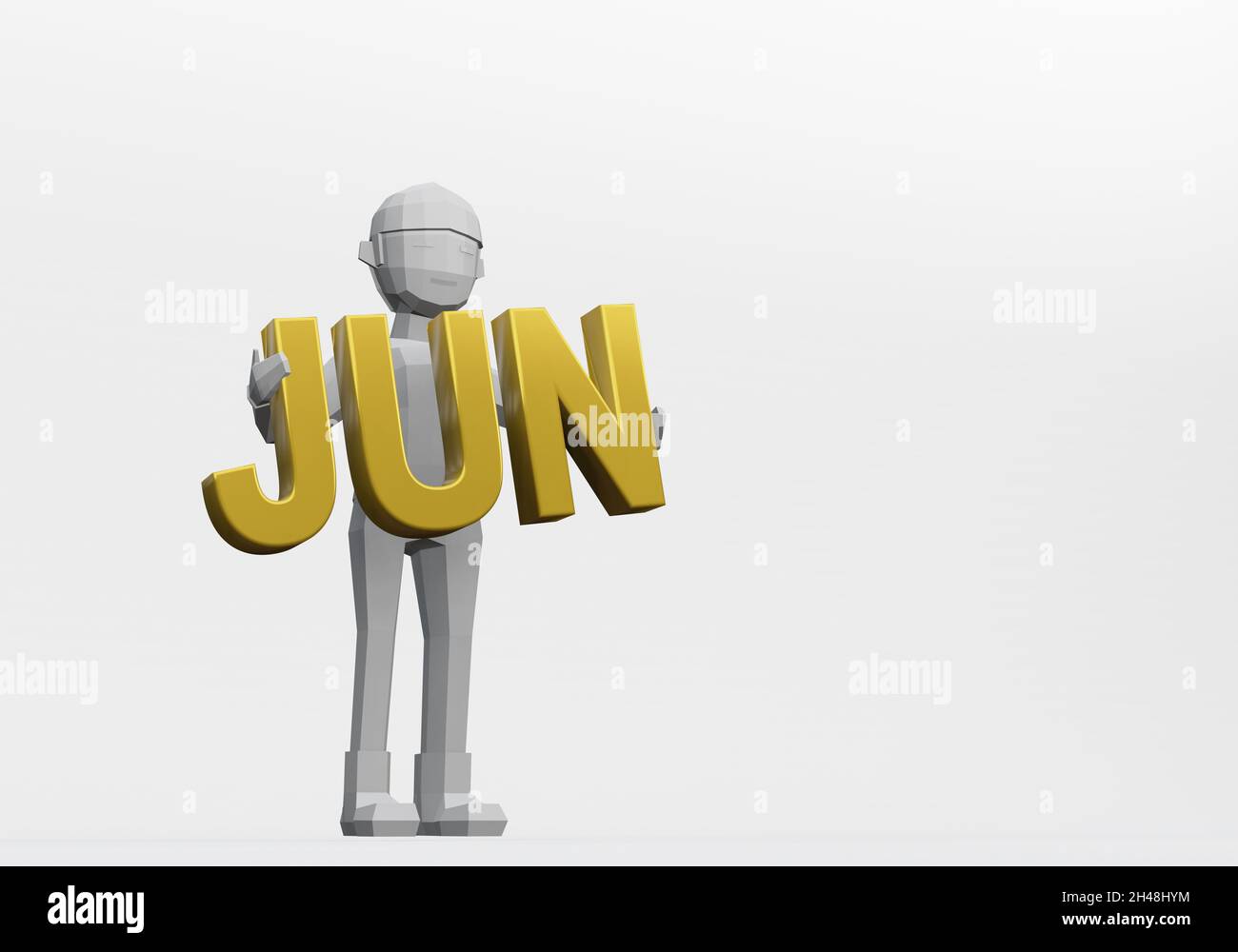 3d render of dummy holding a June month sign for date concepts Stock ...