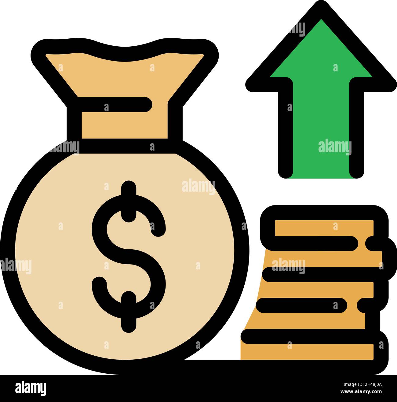 Raise subsidyicon. Outline raise subsidy vector icon color flat ...