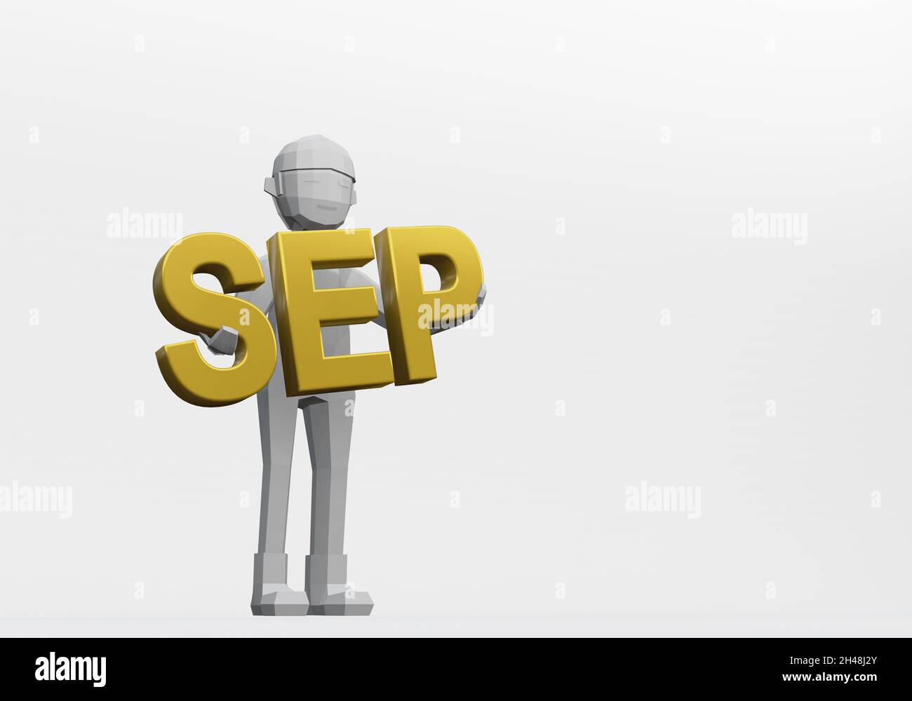 3d render of dummy holding a September month sign for date concepts ...