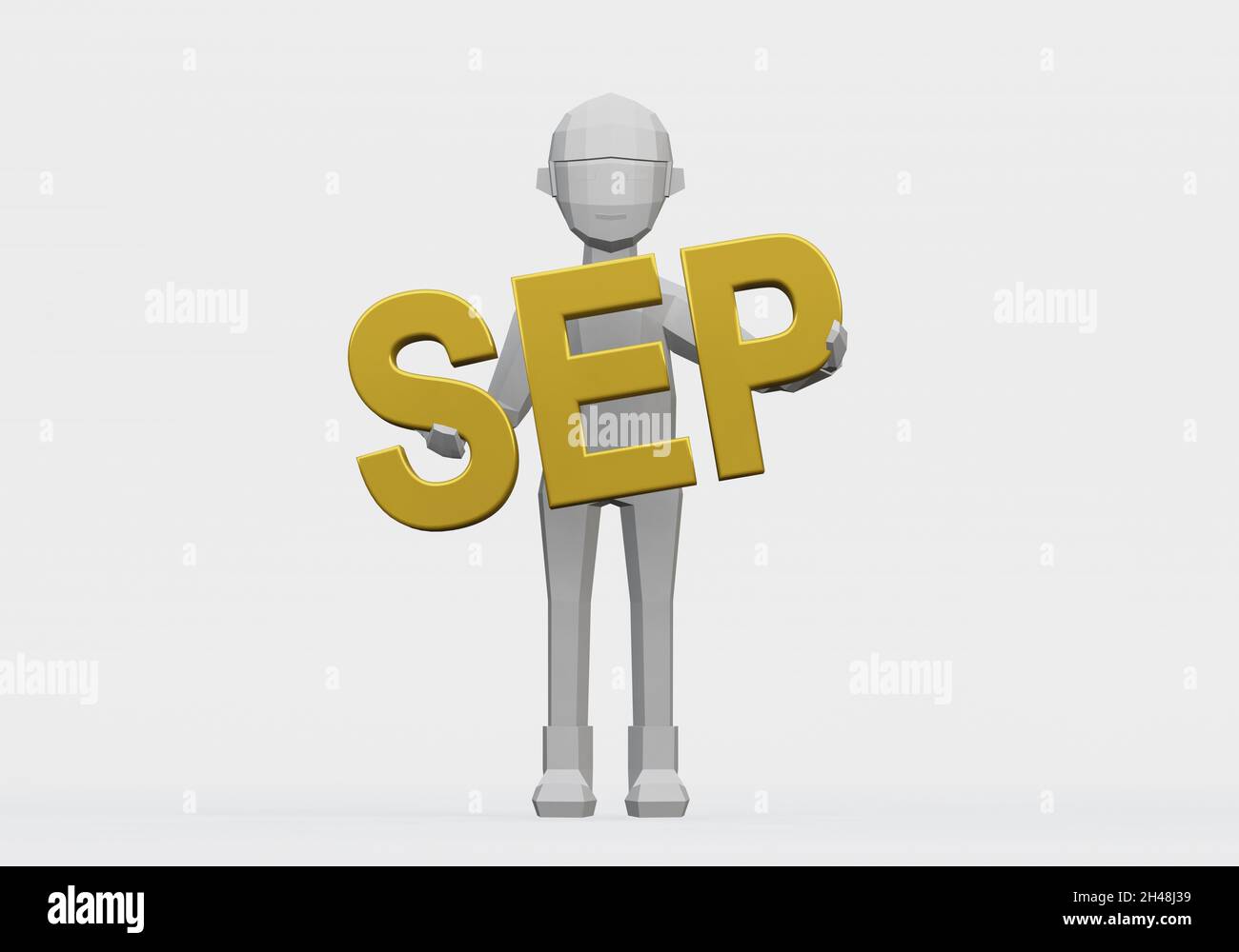 3d render of dummy holding a September month sign for date concepts ...