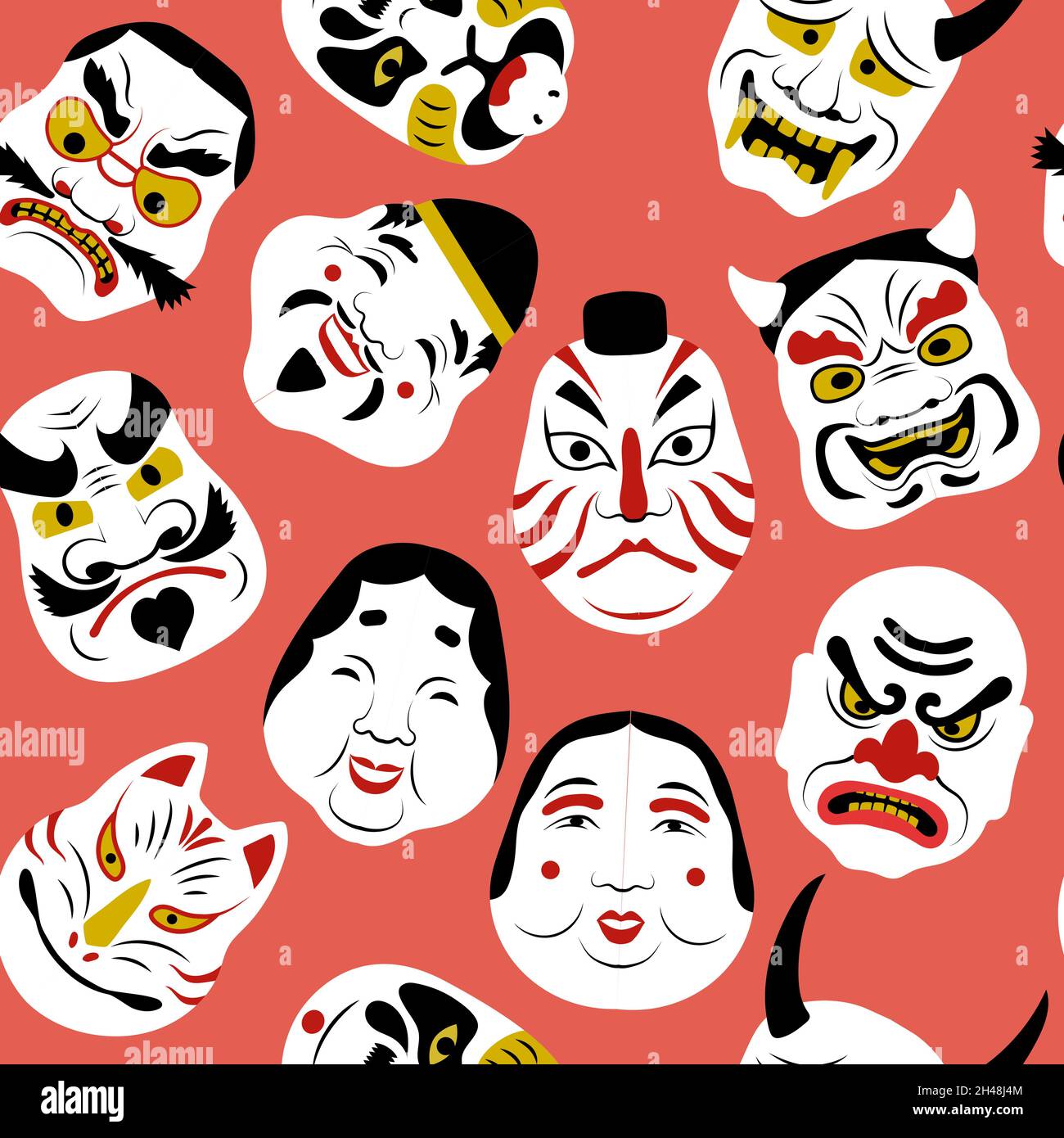 Japanese Wolf Mask Template