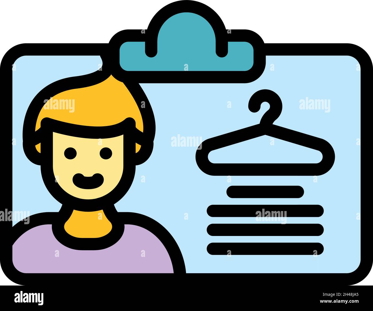 Laundry worker badge icon. Outline laundry worker badge vector icon ...