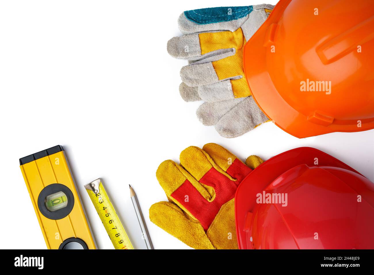 Engineer work tools isolated on white background Stock Photo - Alamy