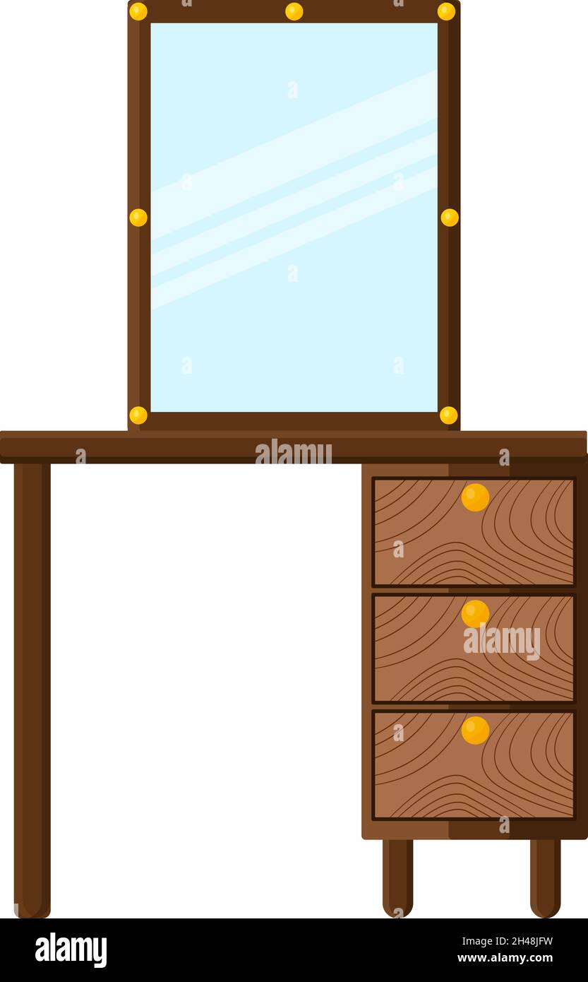 Dressing table, illustration, vector on a white background Stock Vector ...