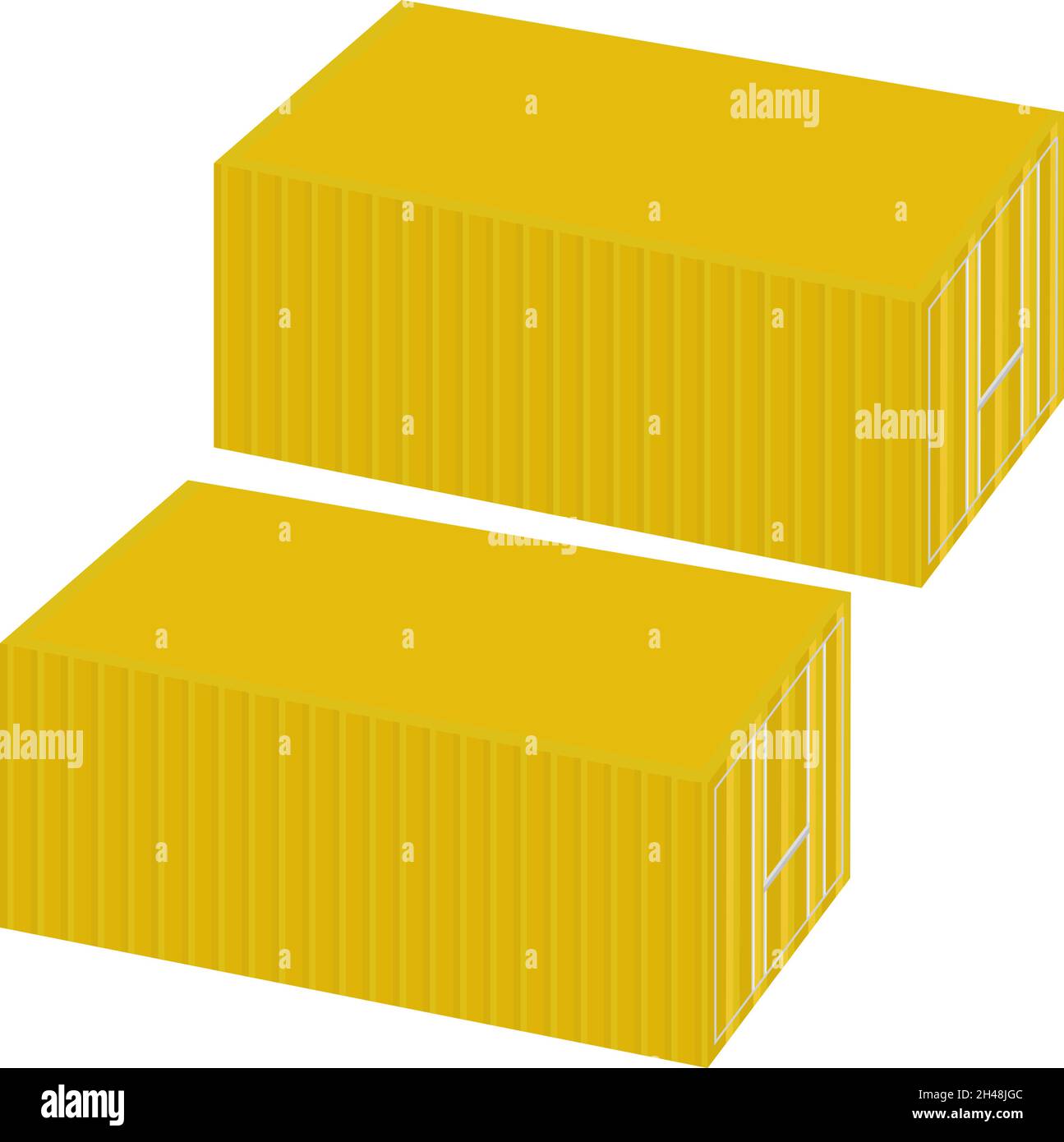 Yellow container, illustration, vector on a white background Stock ...