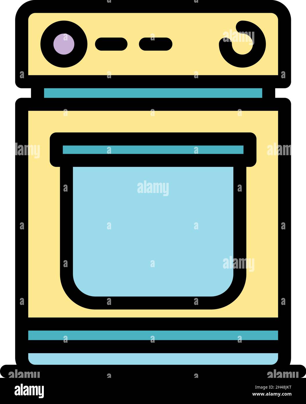 Dry machine icon. Outline dry machine vector icon color flat isolated ...