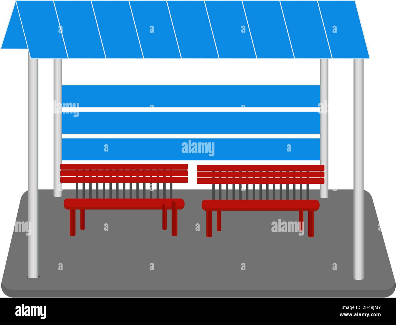 Bus stop, illustration, vector on a white background Stock Vector Image ...