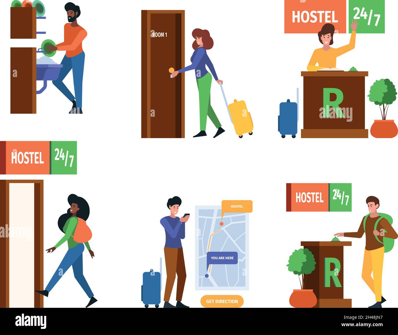 Female student accommodation Stock Vector Images - Alamy