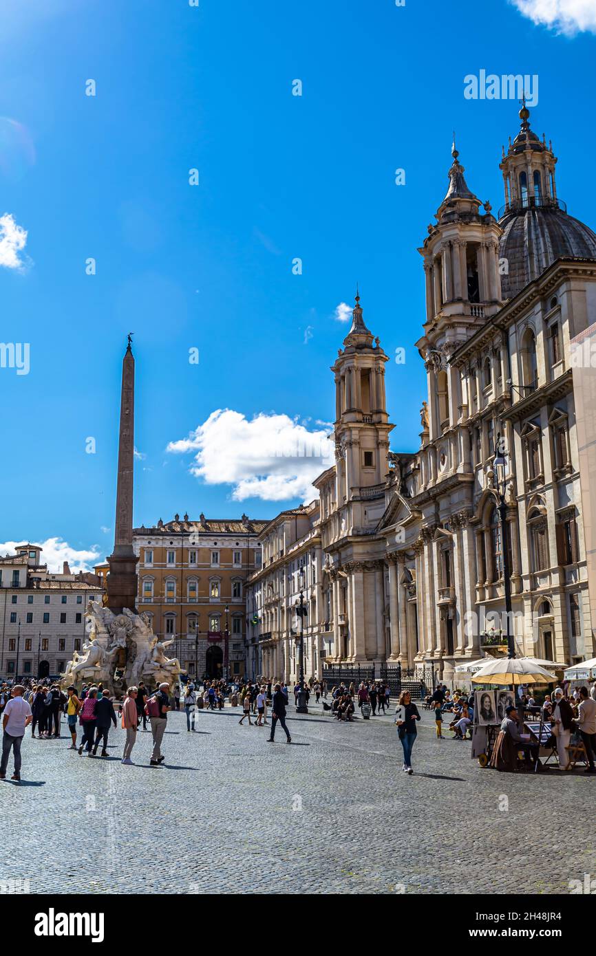 Piazza Navona is one of the most famous monumental squares in Rome ...