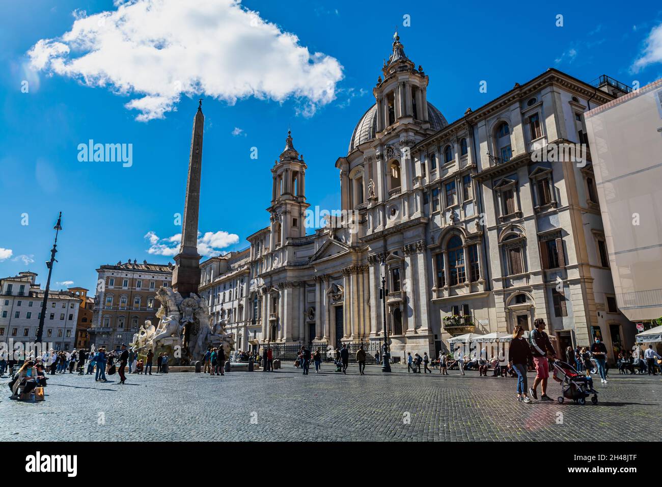 Piazza Navona is one of the most famous monumental squares in Rome ...