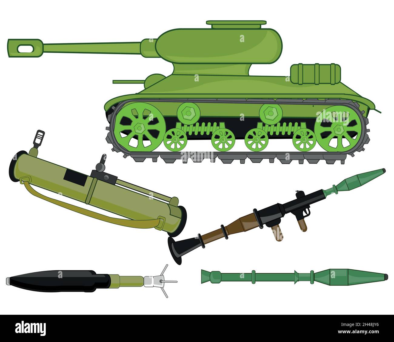 Modern weapon tank and grenade launchers for his destruction Stock Vector Image & Art - Alamy