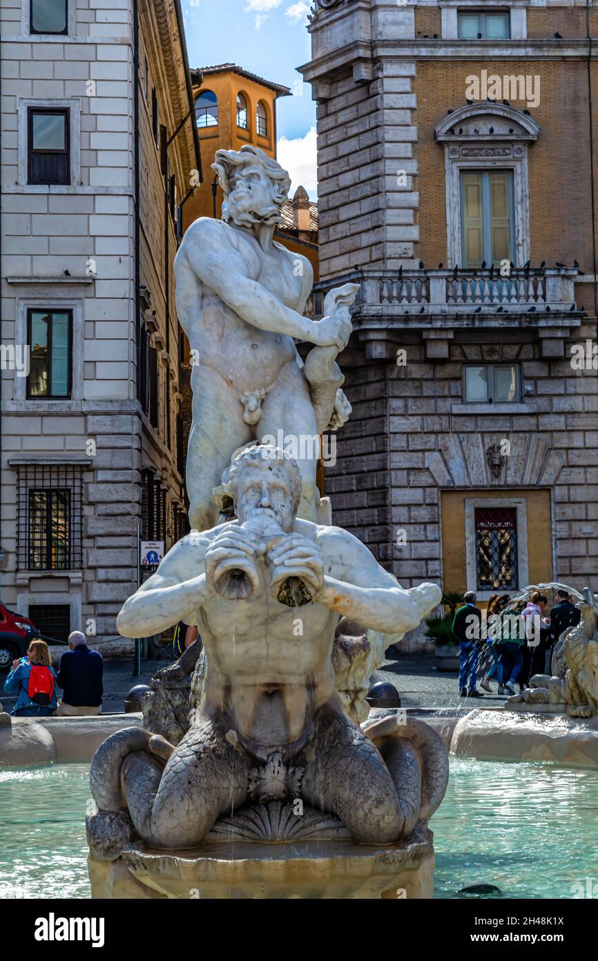 Piazza Navona is one of the most famous monumental squares in Rome ...