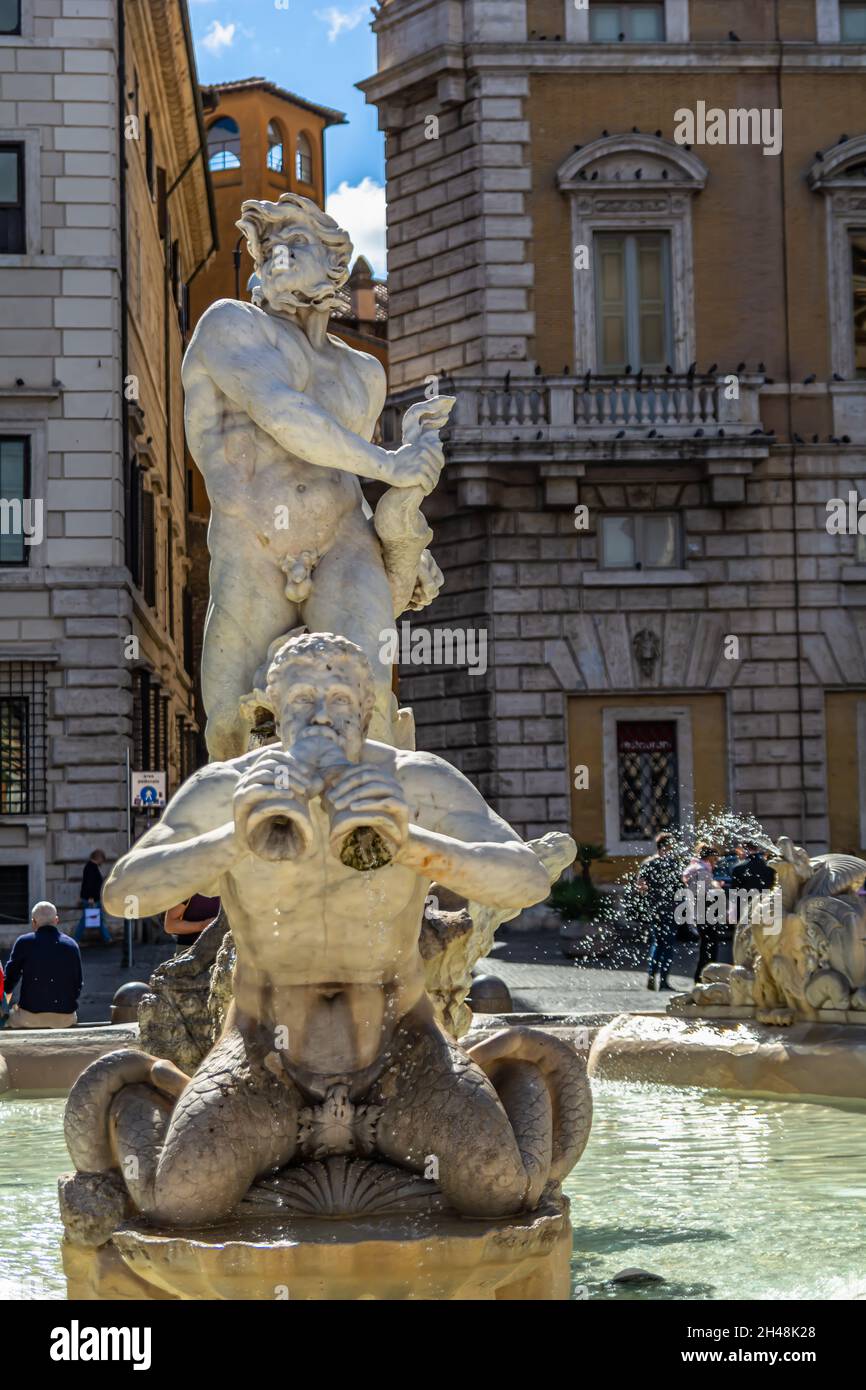 Piazza Navona is one of the most famous monumental squares in Rome ...