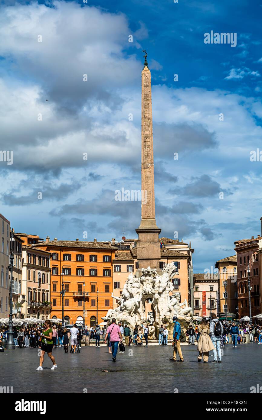 Piazza Navona is one of the most famous monumental squares in Rome ...