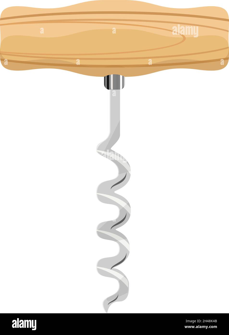 Cork screw, illustration, vector on a white background Stock Vector ...