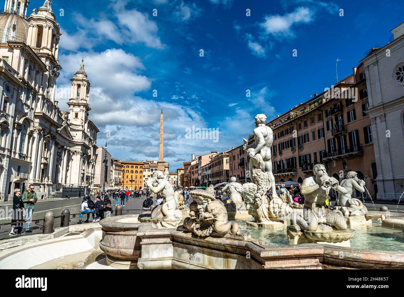 Piazza Navona is one of the most famous monumental squares in Rome ...