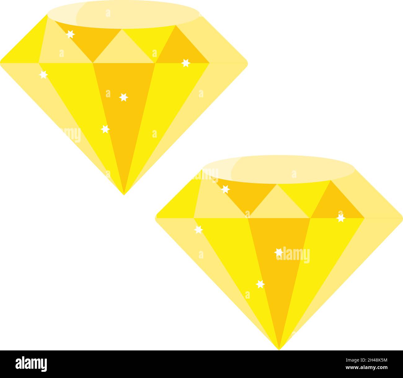 Yellow diamond, illustration, vector on a white background Stock Vector ...