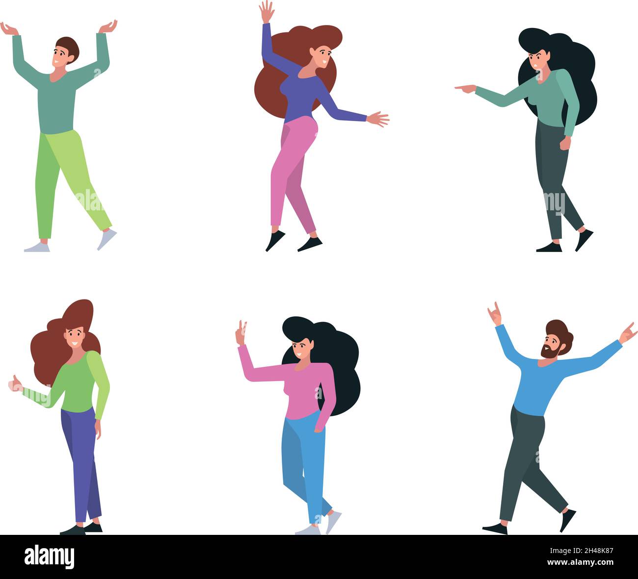 Emotions characters. Angry sullen happy contented fear hate persons ...