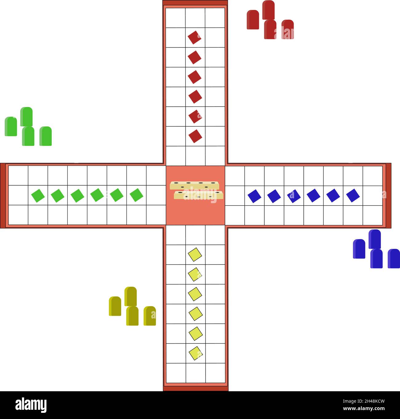 Chaupar Indoor Board Game, illustration, vector on a white background ...