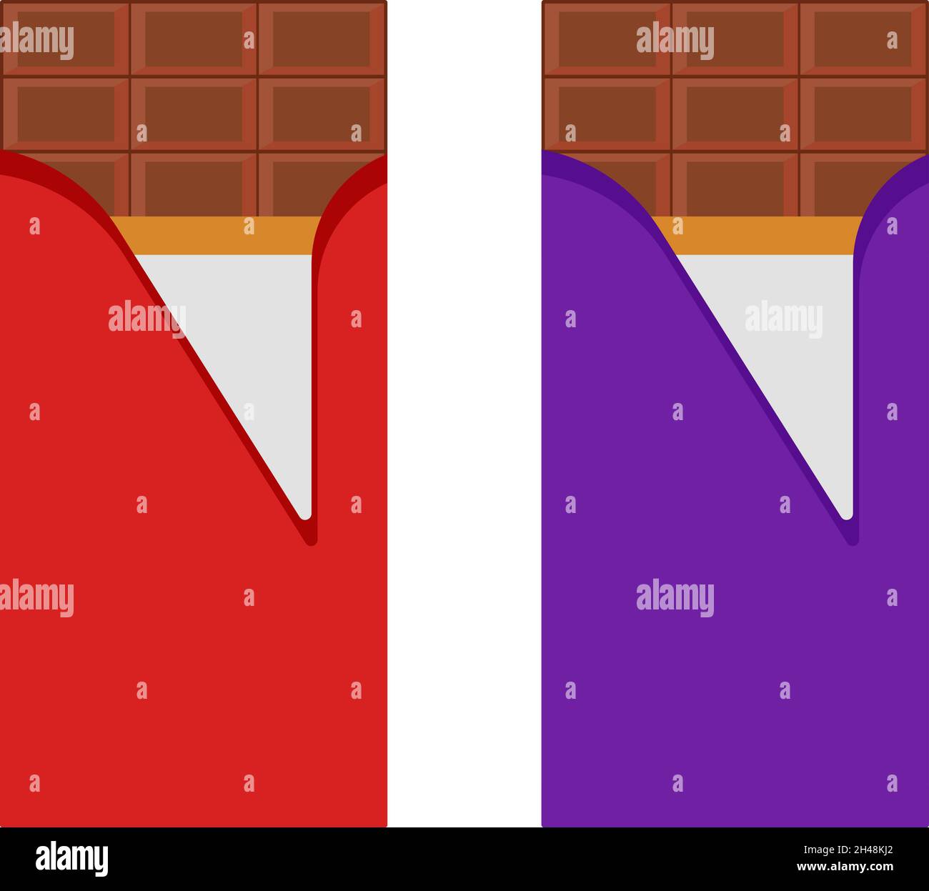 Chocolate bars, illustration, vector on a white background Stock Vector ...