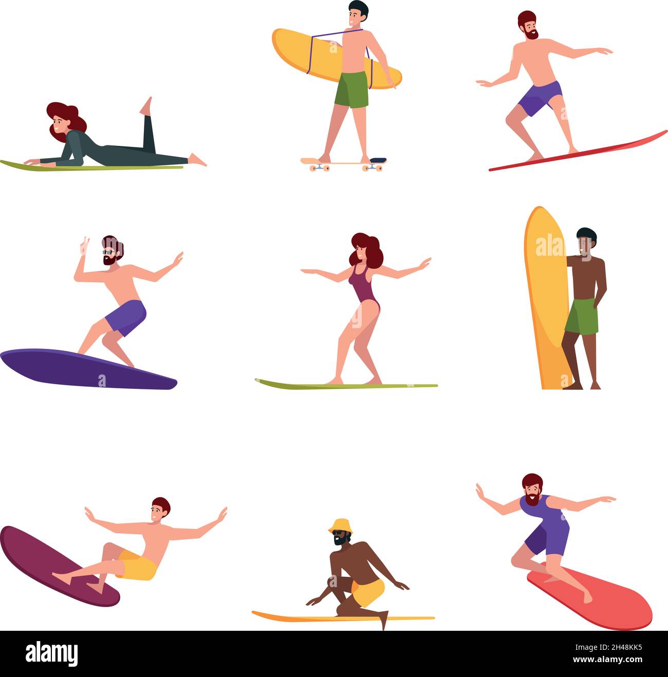 Big wave surfers Stock Vector Images - Alamy
