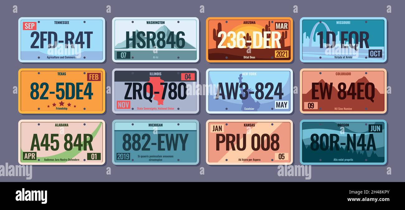Car plates. Steel vehicle license numbers for usa regions colorado ...