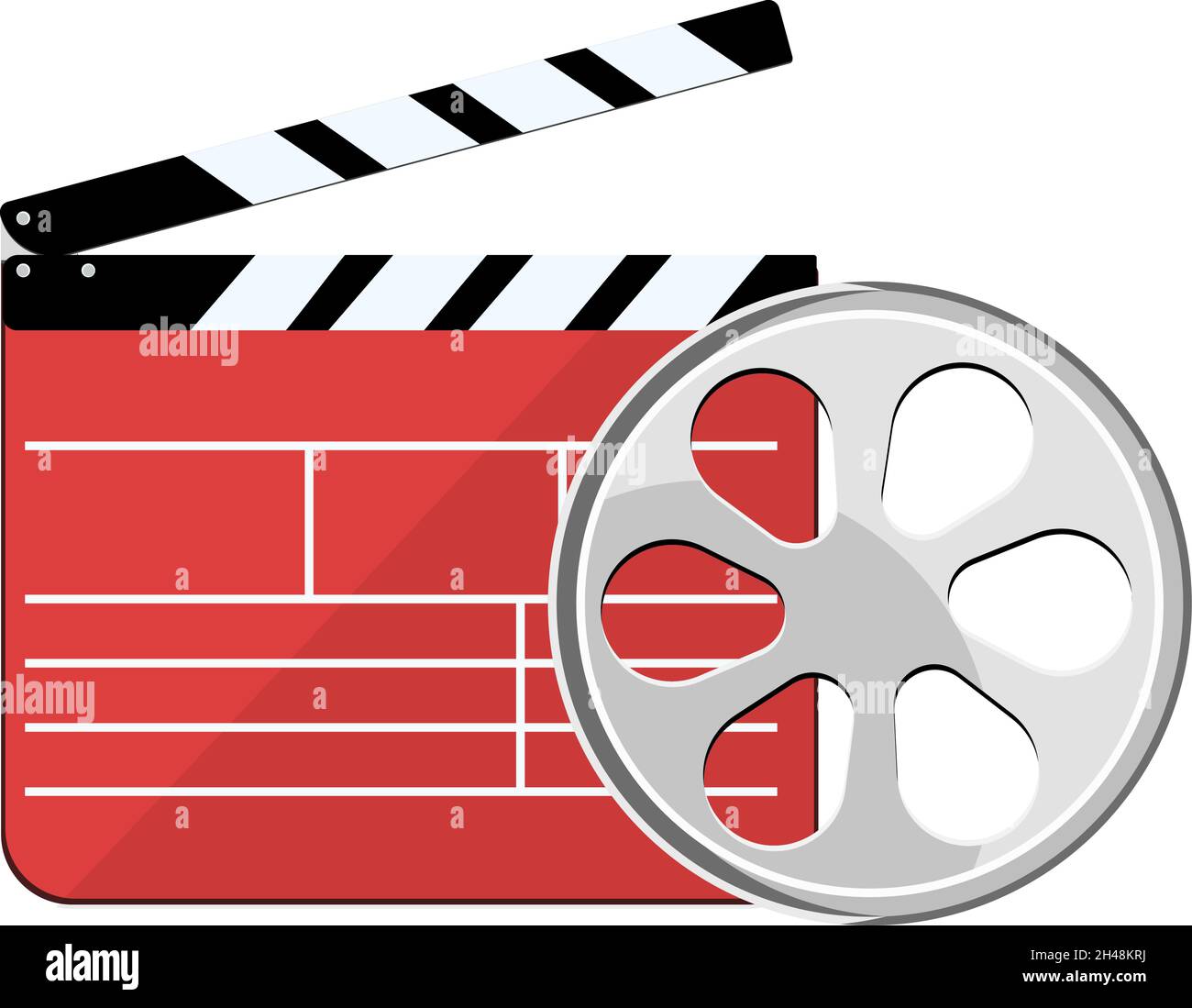 Clapper board, illustration, vector on a white background Stock Vector ...