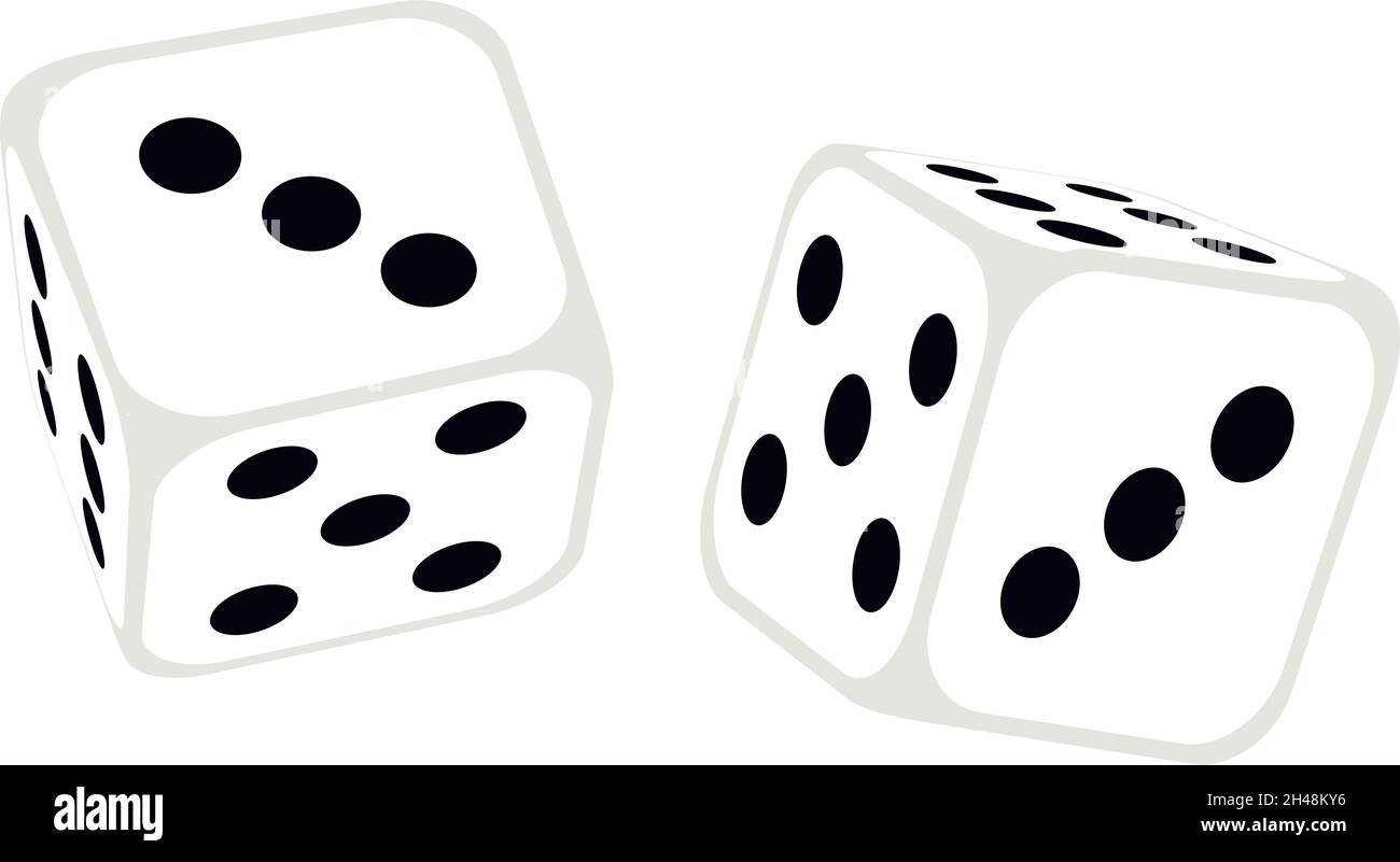 Dices, illustration, vector on a white background Stock Vector Image ...