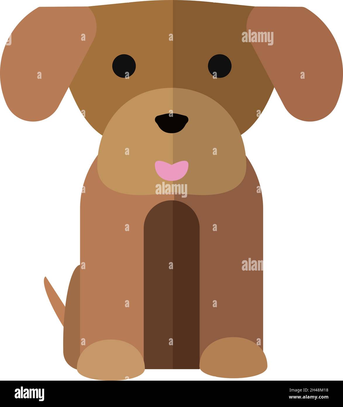 Brown dog, illustration, vector on a white background Stock Vector ...