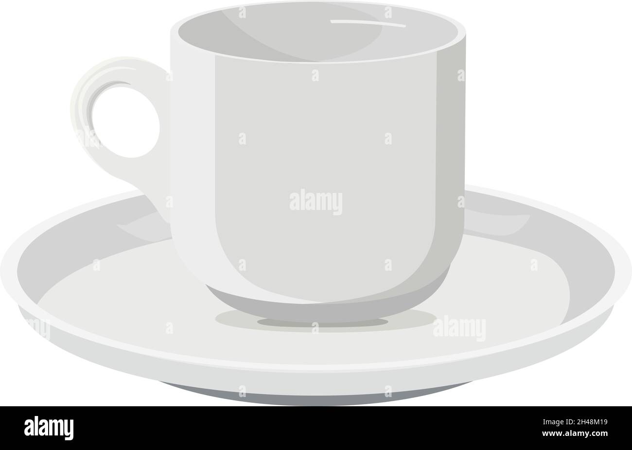 White mug, illustration, vector on a white background Stock Vector ...