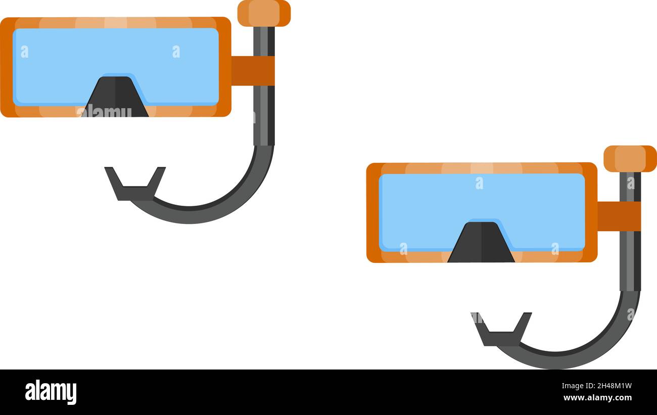 Diving goggles, illustration, vector on a white background Stock Vector ...