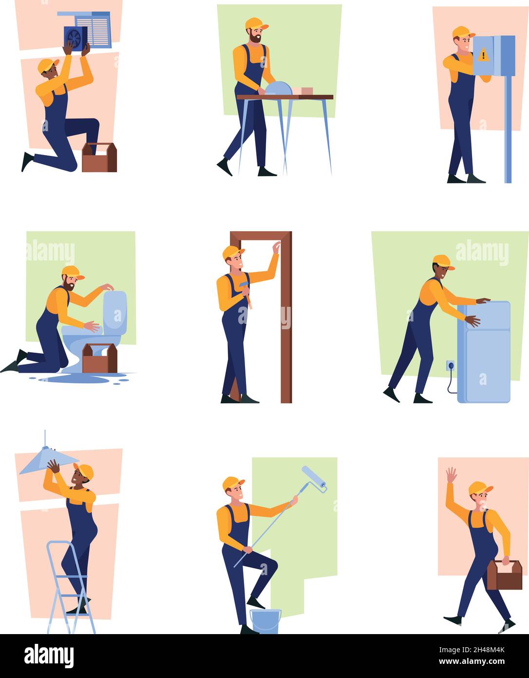 Master craftsman painters Stock Vector Images - Alamy