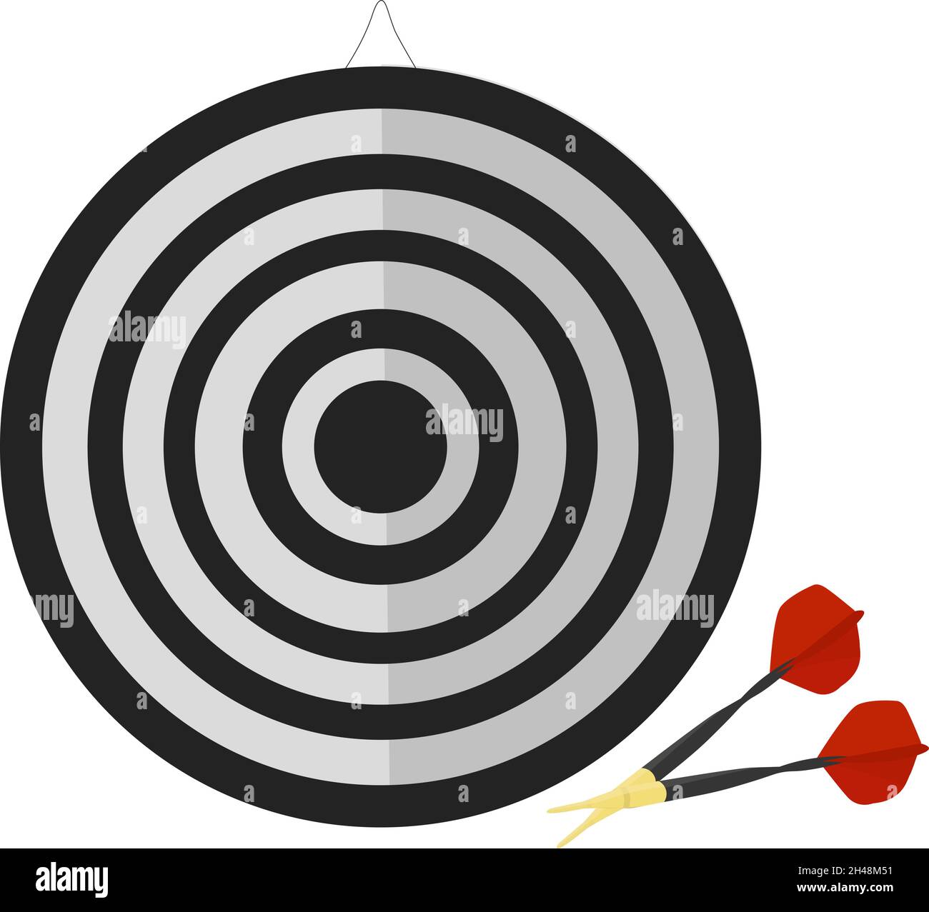 Dart with target, illustration, vector on a white background Stock ...