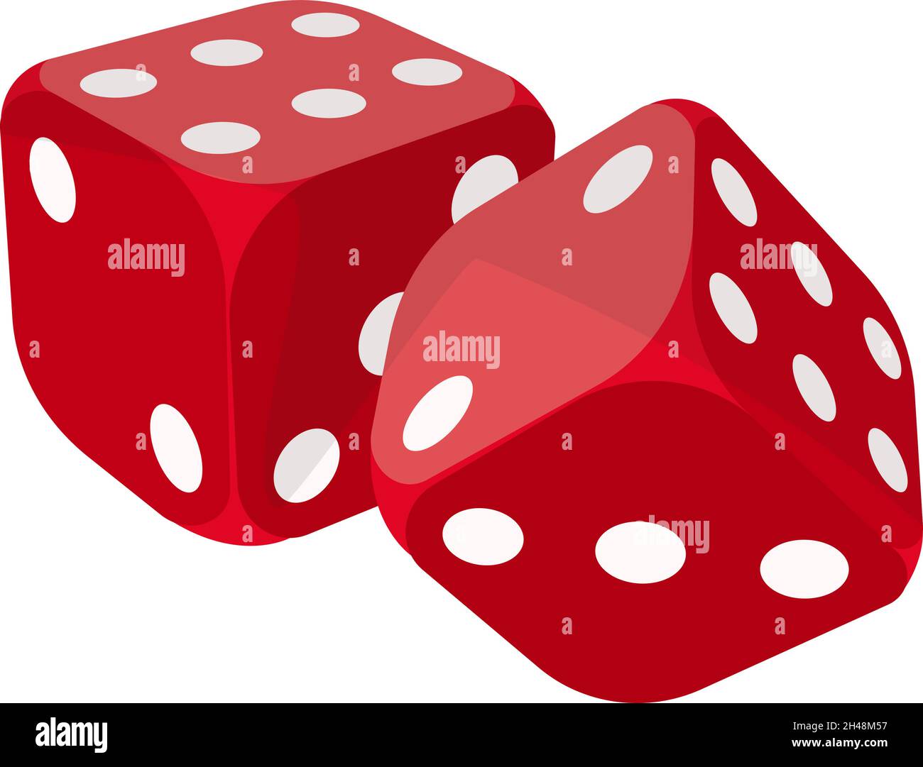 Red dices, illustration, vector on a white background Stock Vector ...