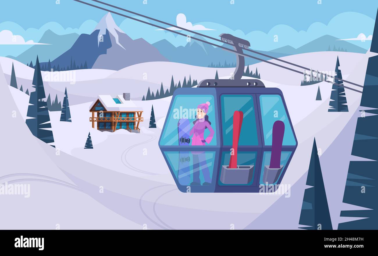 Ski resort background. Snow winter vacation sport skiing activities ...