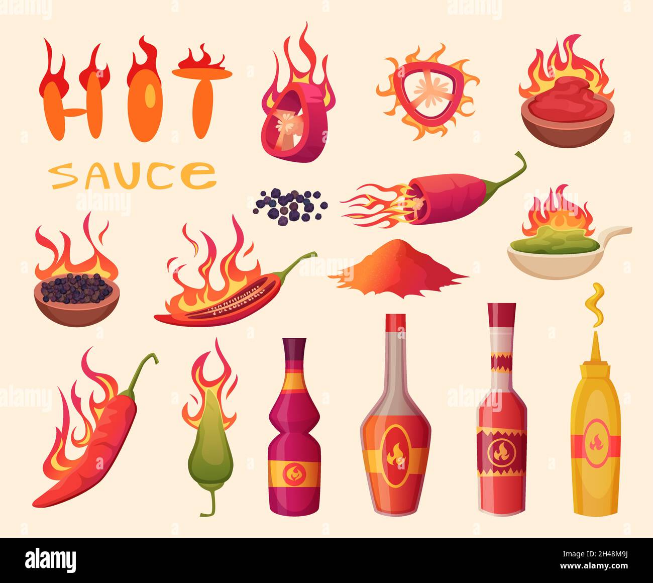 Cartoon hot sauce hi-res stock photography and images - Alamy