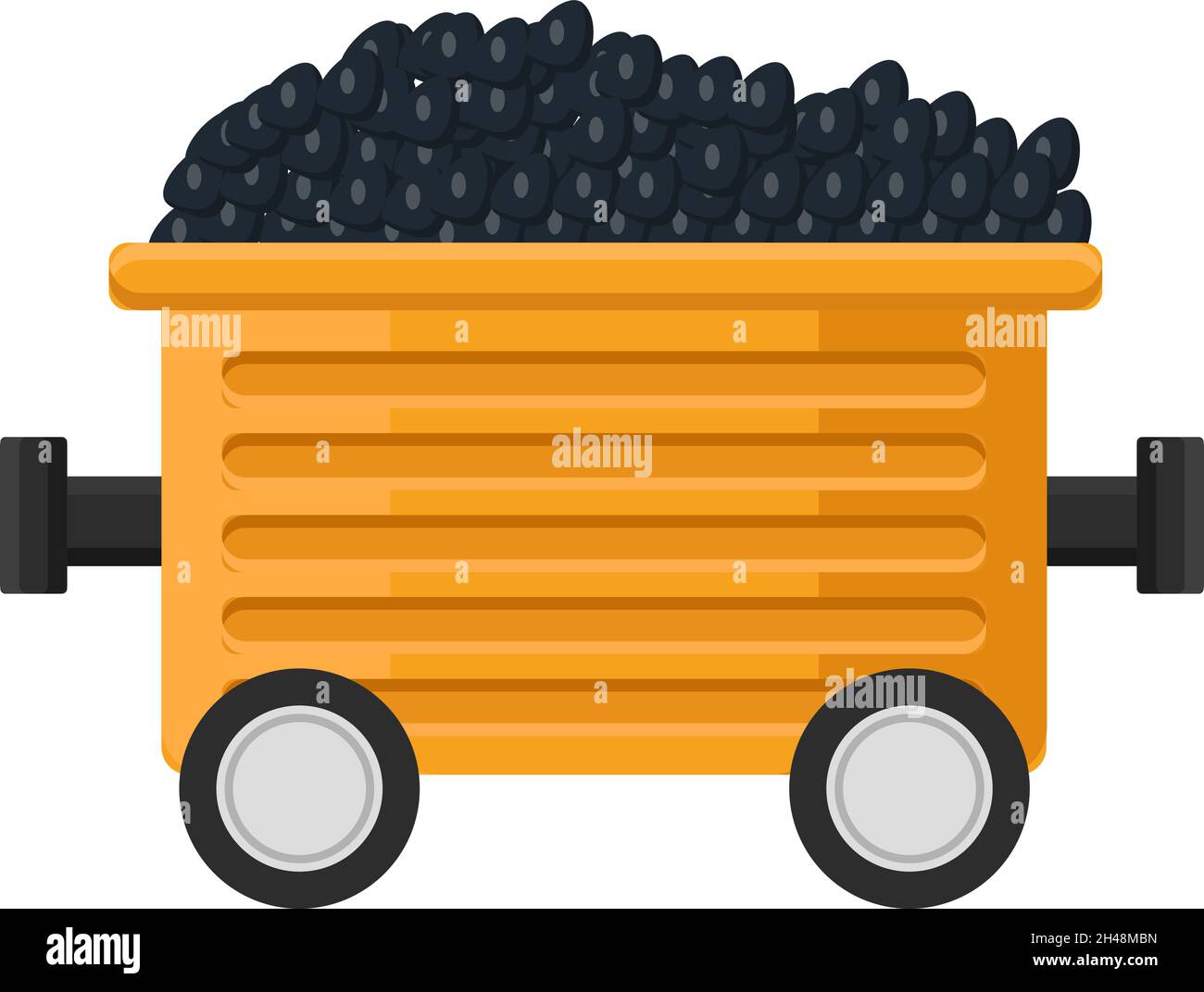Coal trolley, illustration, vector on a white background Stock Vector ...