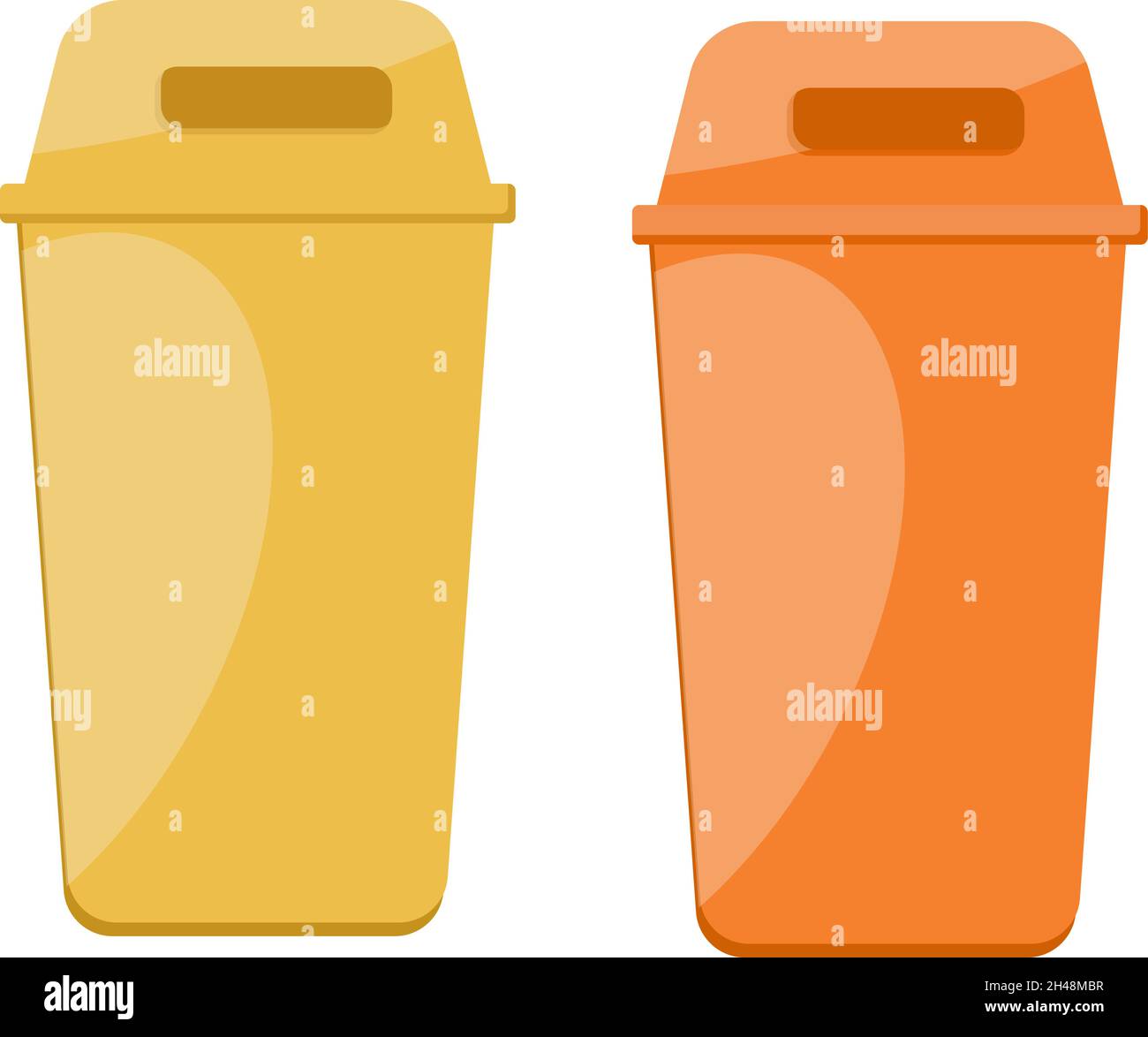 Plastic dustbin, illustration, vector on a white background Stock ...