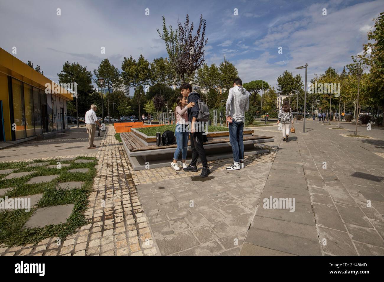 Daily life in Tirana, the capital of Albania, known for its colourful ...