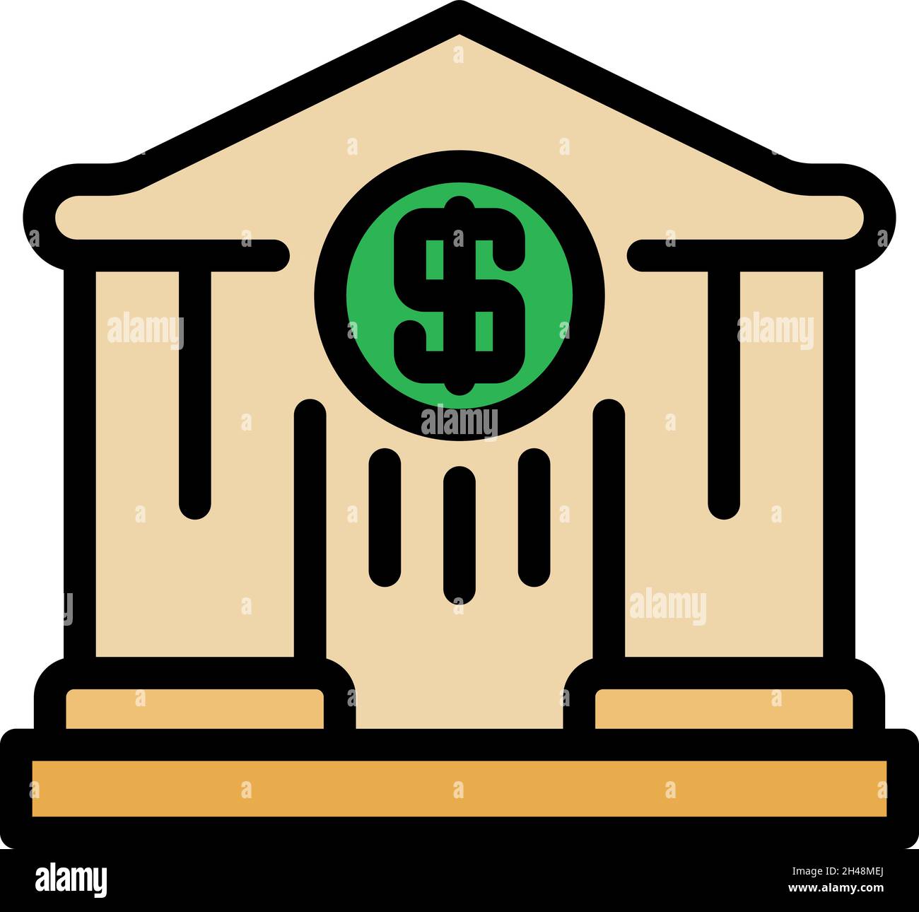 Invest bank icon. Outline invest bank vector icon color flat isolated ...