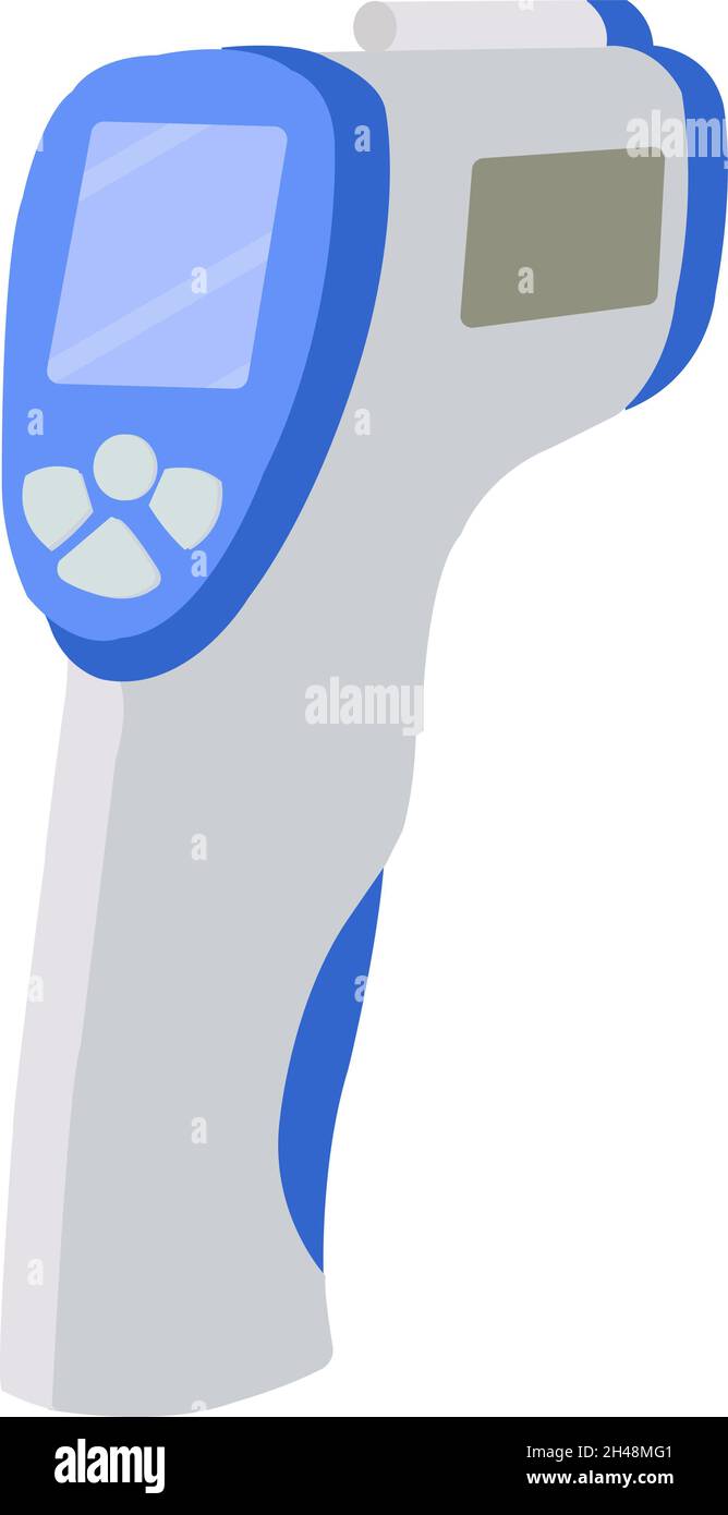 Infrared thermometer, illustration, vector on a white background Stock ...